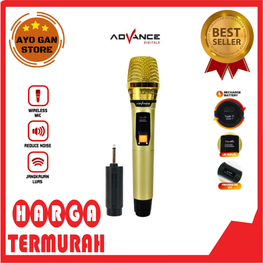 Jual ADVANCE Mikrofon Karaoke Wireless MIC-101 PRO | Shopee Indonesia