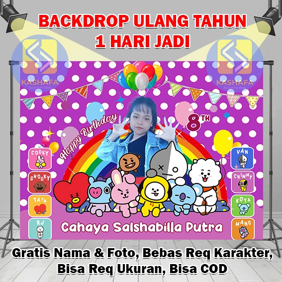 Jual Backdrop Ulang Tahun Anak Karakter / Banner Ulang Tahun Doraemon ...