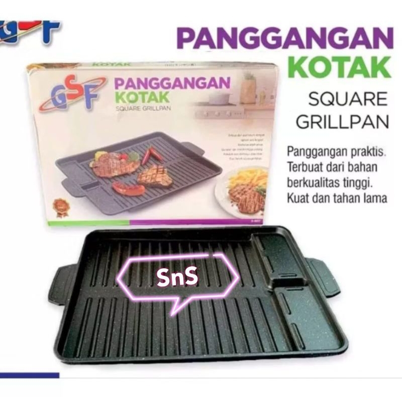 Jual panggangan kotak bbq gsf 4517 square grill pan gsf G 4517 | Shopee ...