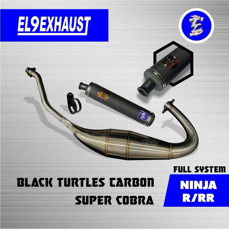Jual knalpot super cobra ninja R/SS/RR stainless press black turtles ...