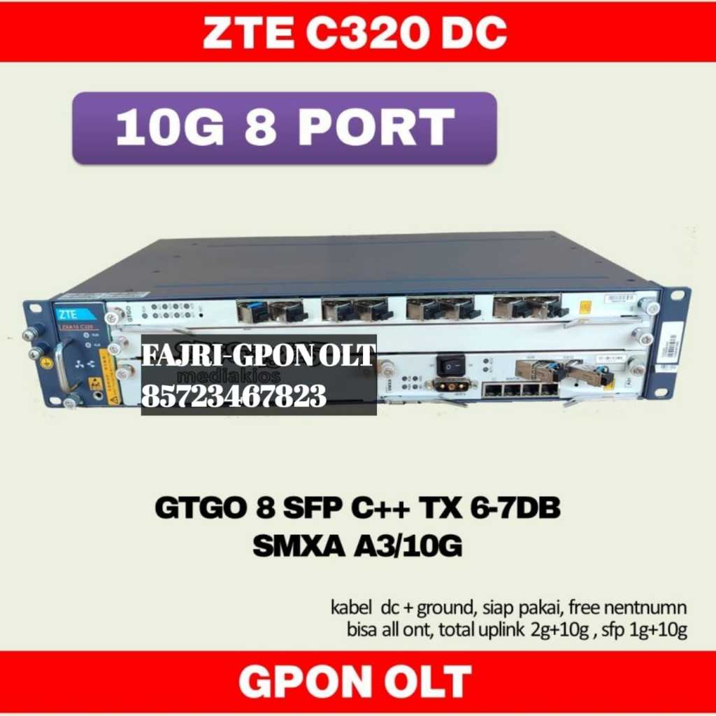 Jual NEW OLT GPON ZTE C320 DC 8PORT/16 PORT/24 PORT/32 PORT 1G/10G | Shopee Indonesia