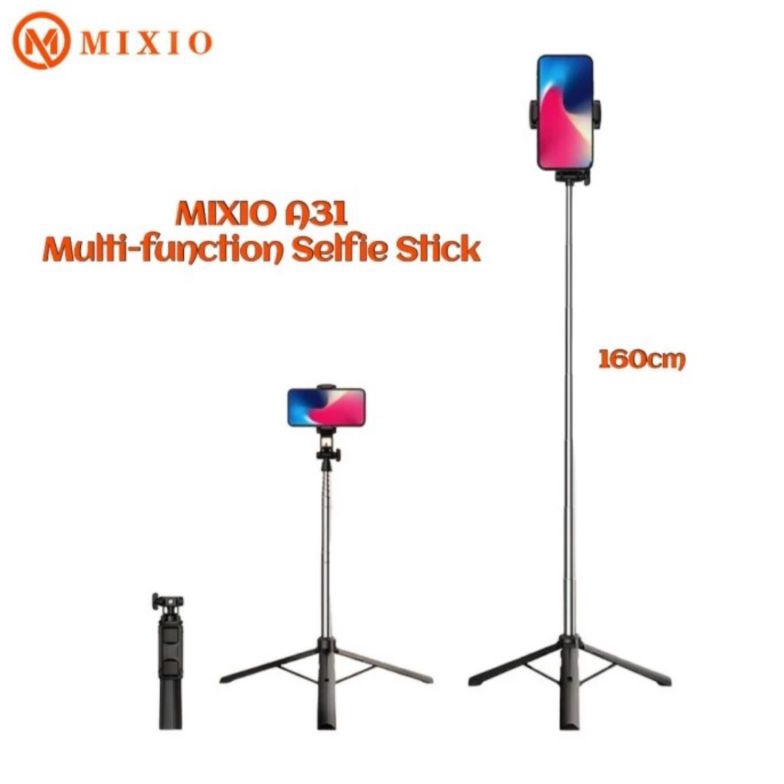Jual KODE M3X MIXIO A31 16CM Tongsis Bluetooth Selfie Stick Tripod with ...