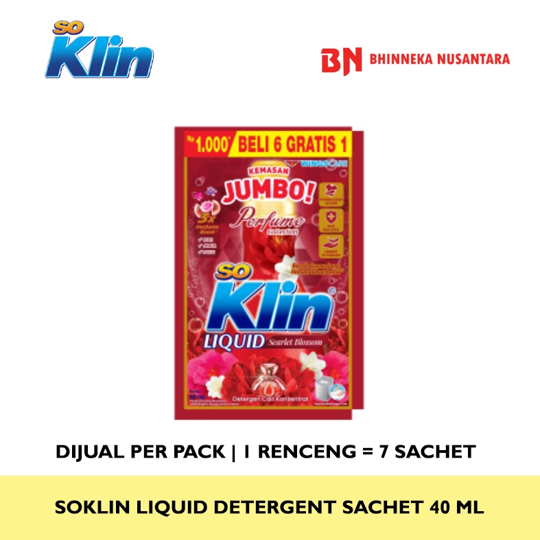 Jual Soklin Liquid Deterjen Sachet 40 ml (Rp. 1.000) | Shopee Indonesia