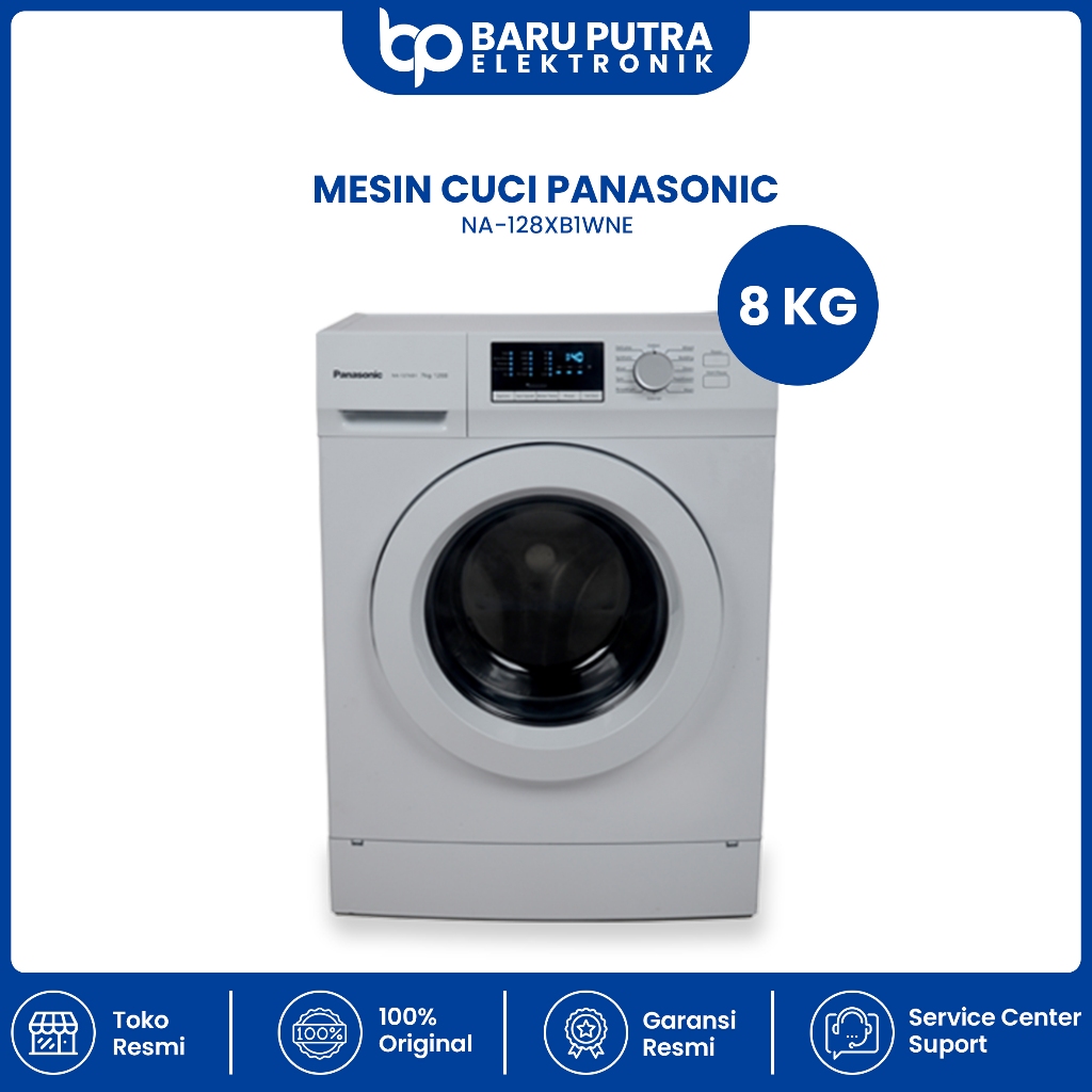 Jual Panasonic NA-128XB1WNE Mesin Cuci | Washing Machine Front Loading ...