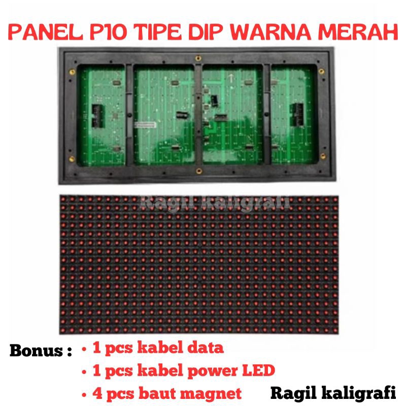 Jual Panel Modul LED P10 Running text DIP merah red outdoor - Panel Led ...