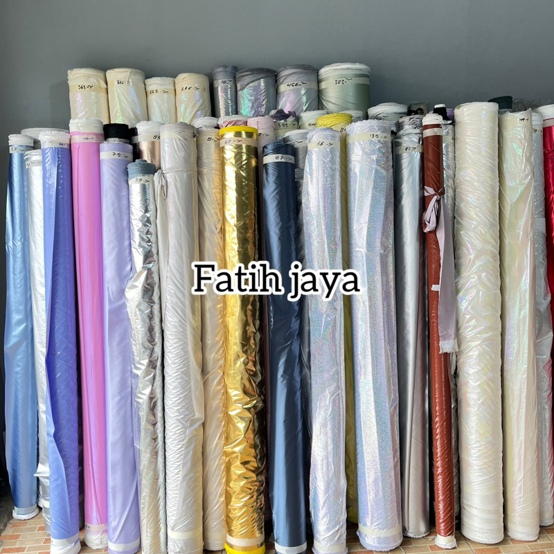 Jual Kain Hologram Holo Glosy polos motif Bahan Despo Parasut metalic ...
