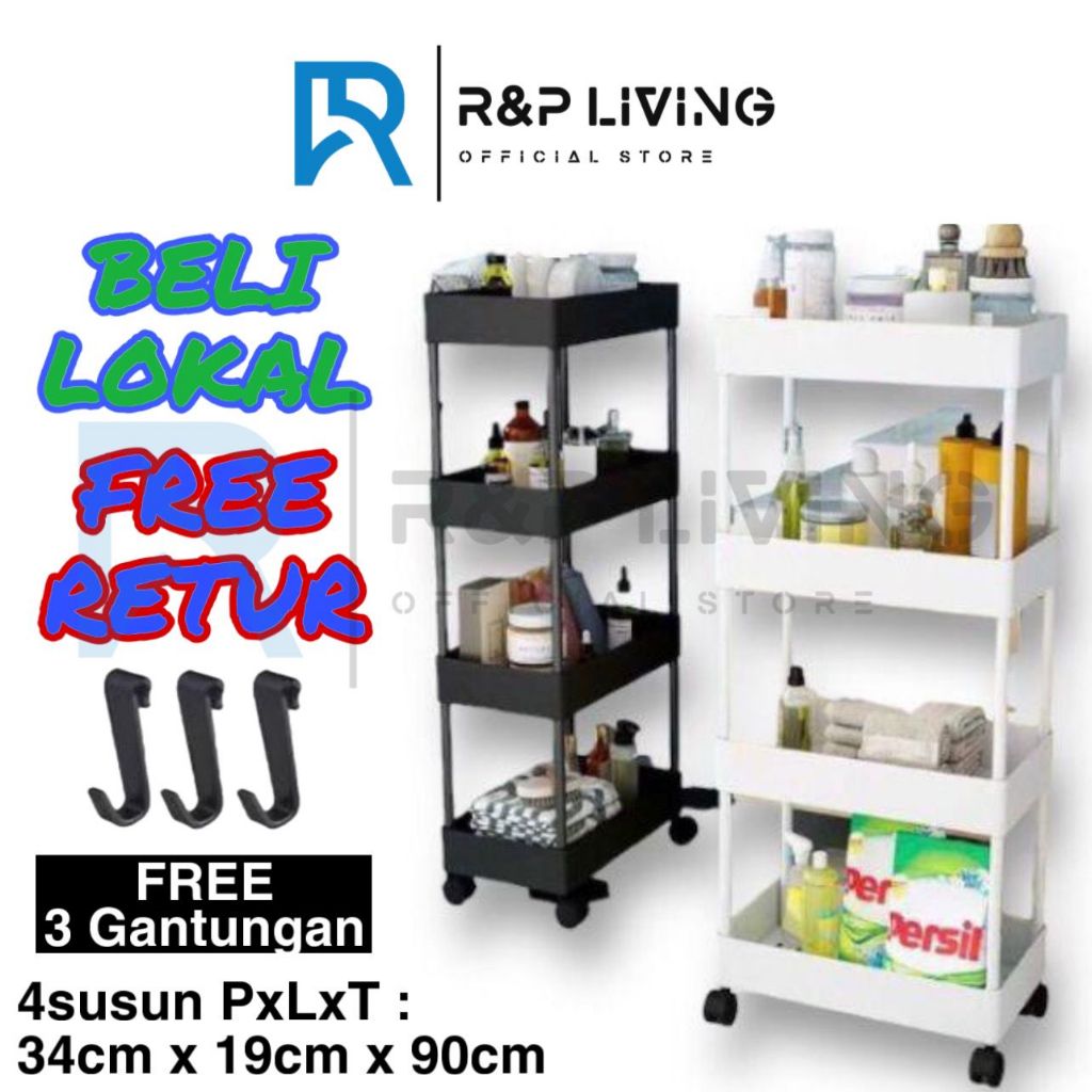 Jual R&P [READY] Rak susun serbaguna 4,3,2 tingkat dengan roda | Shopee ...