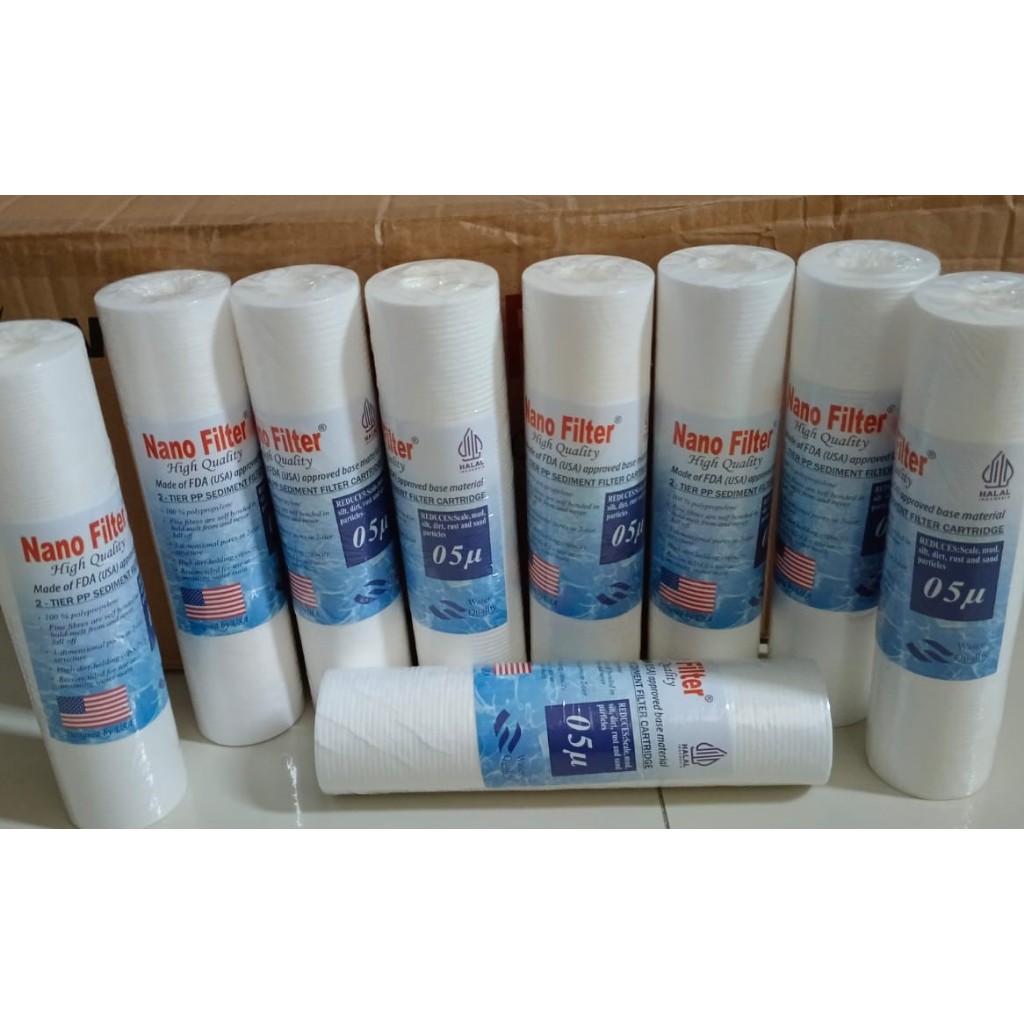 Jual 05 micro Cartridge Filter NANO filter air sedimen 10inch 05 micron ...