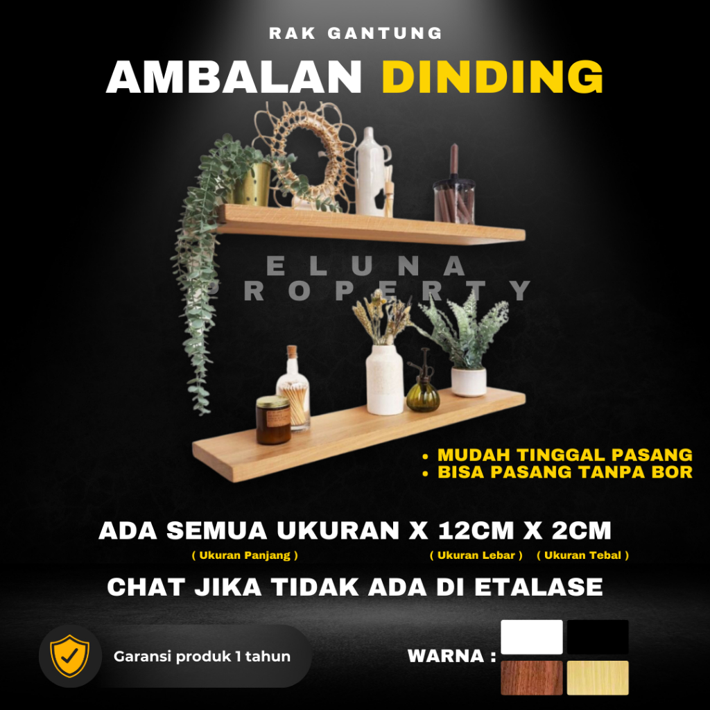 Jual Papan ambalan rak dinding kayu Lebar 12 cm 60-60 50-50 40-40-40 40 ...