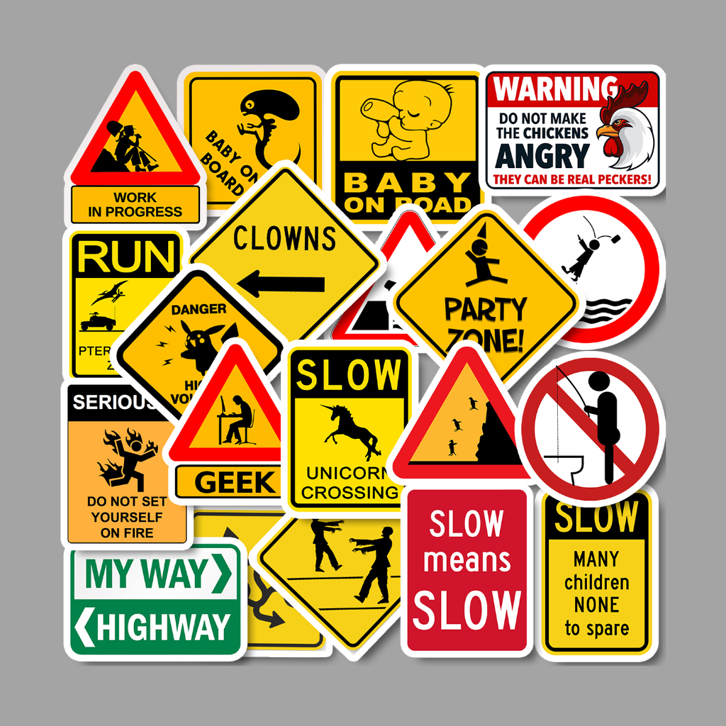 Jual STICKER PACK - ROAD SIGNS PARODY [20 PCS] | Shopee Indonesia