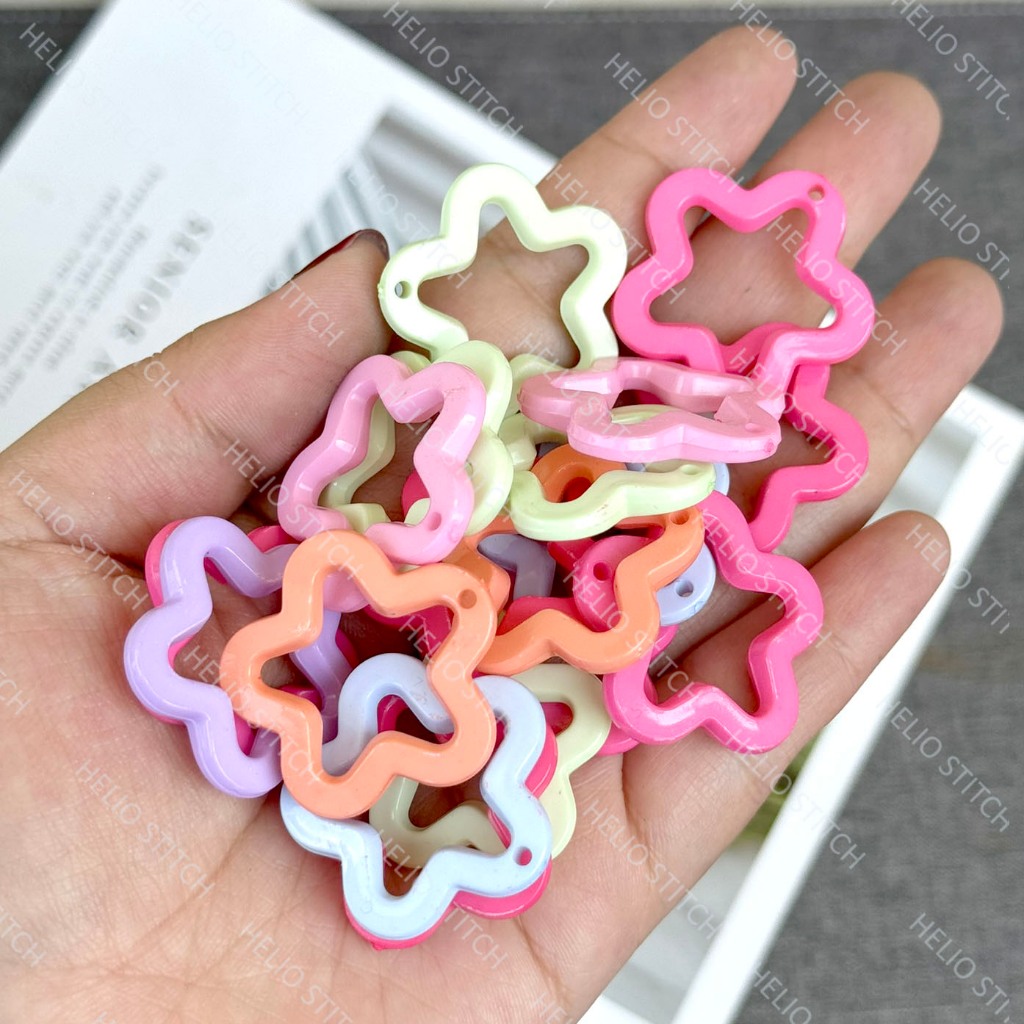 Jual 10 pcs Manik-manik Mote Charm - Bunga Flower Frame Besar | Shopee ...