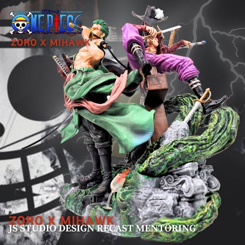 Jual Action Figure Zoro x Mihawk Statue Onepiece JS Studio Design ...