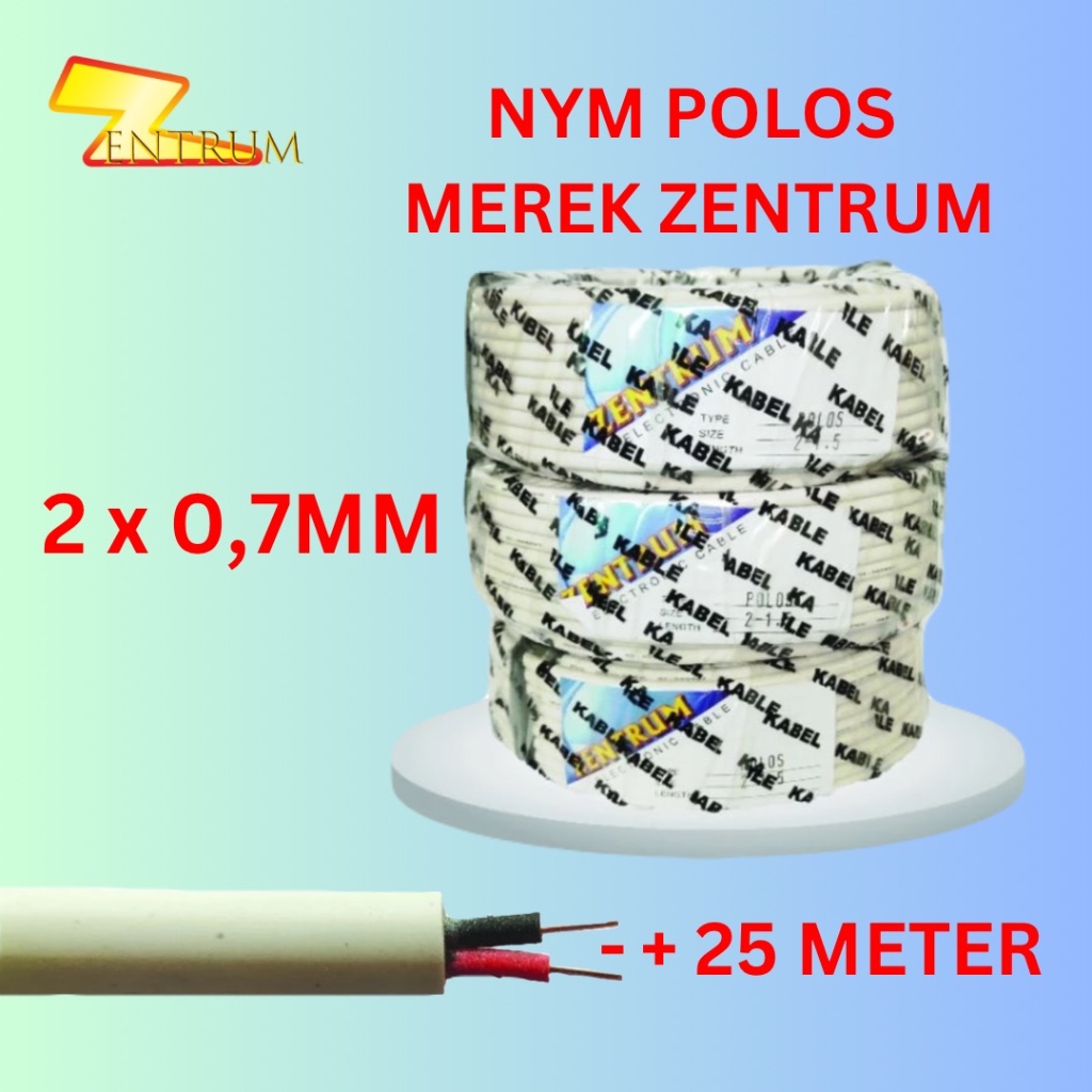 Jual Kabel listrik NYM POLOS 2 x 0,7mm merek Zentrum 25 meter Kawat ...