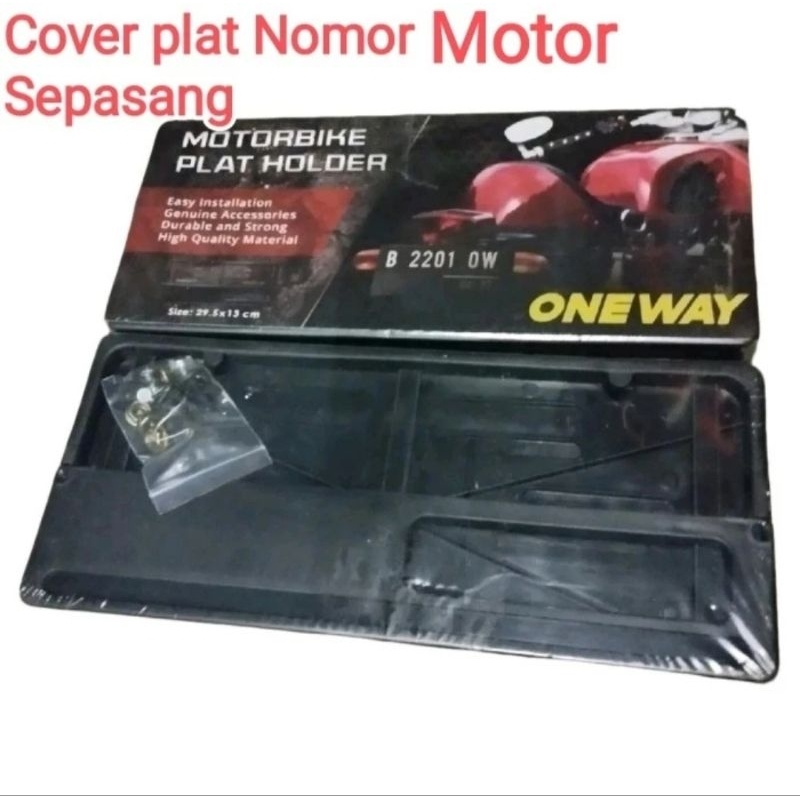 Jual Cover plat Nomor motor / Dudukan Tempat Plat Motor full hitam plus ...
