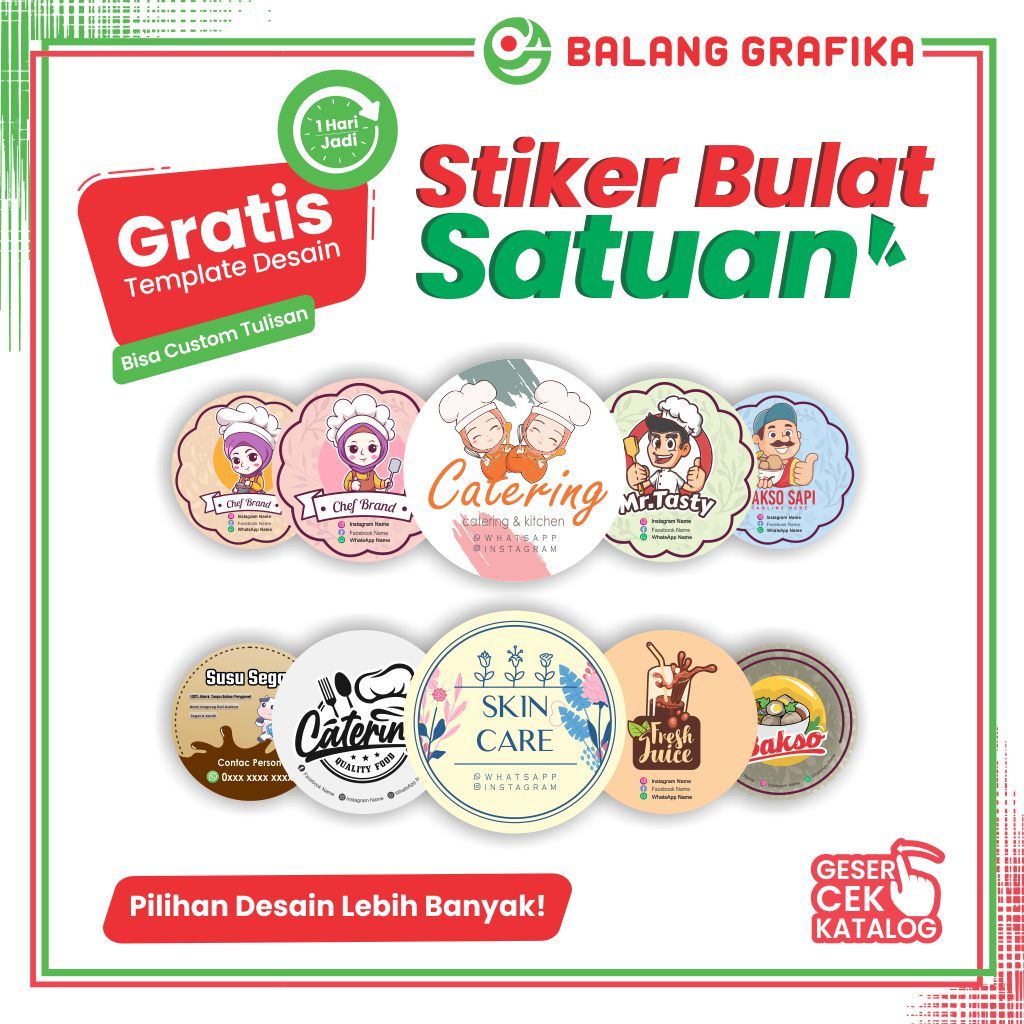 Jual Cetak Stiker Bulat Custom Satuan Lebel Kemasan Brand | Shopee ...