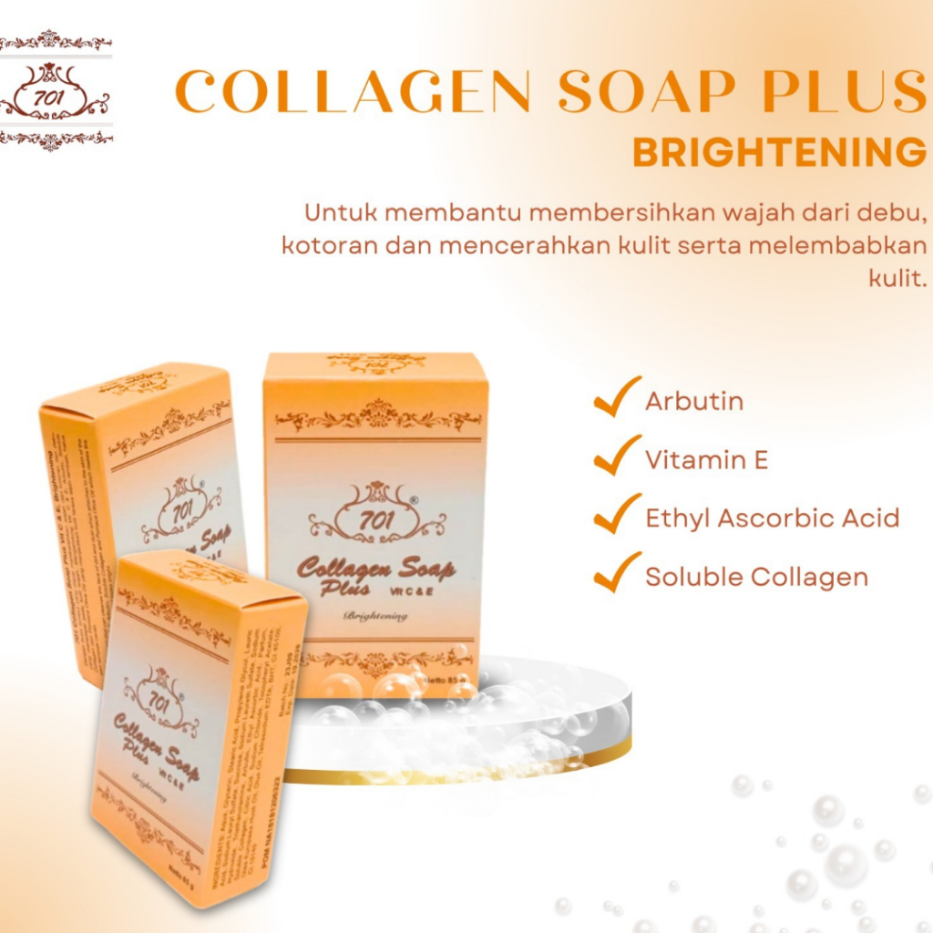 Jual 701 Sabun Collagen Facial Soap Collagen Plus Vit C & E 85 Gram ...