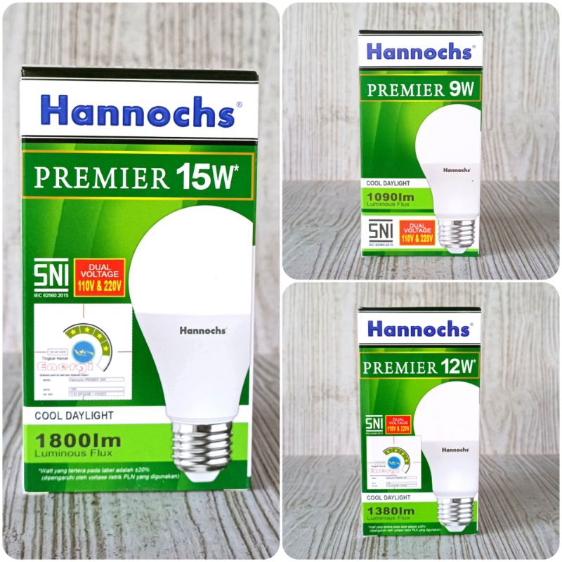 Jual LAMPU BOHLAM HANNOCHS PREMIER LED 9 WATT / 12 WATT / 15 WATT CAHAYA PUTIH | Shopee Indonesia