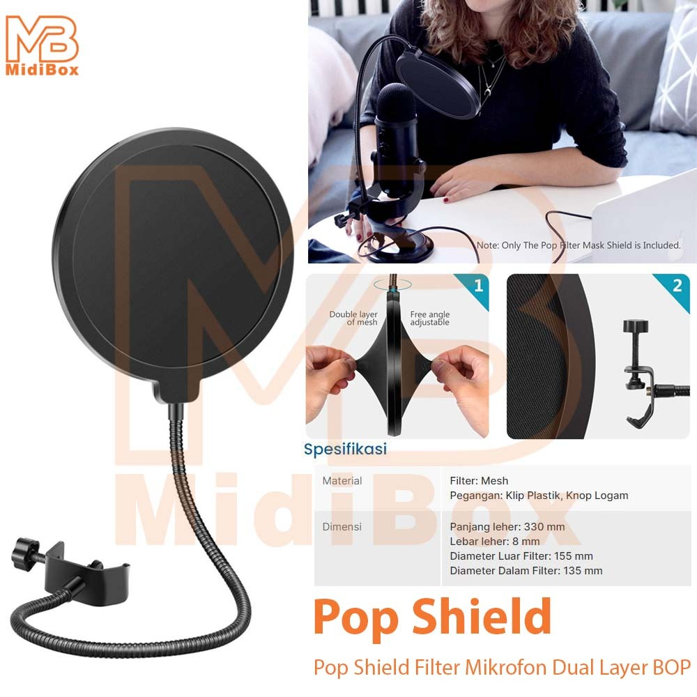Jual Pop Shield Filter Mikrofon Dual Layer BOP | Shopee Indonesia