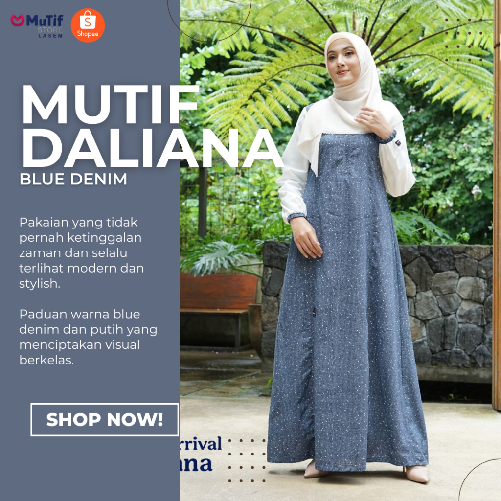 Jual MUTIF DALIANA SERIES BLUE DENIM - GAMIS MUSLIMAH REMAJA IBU ...