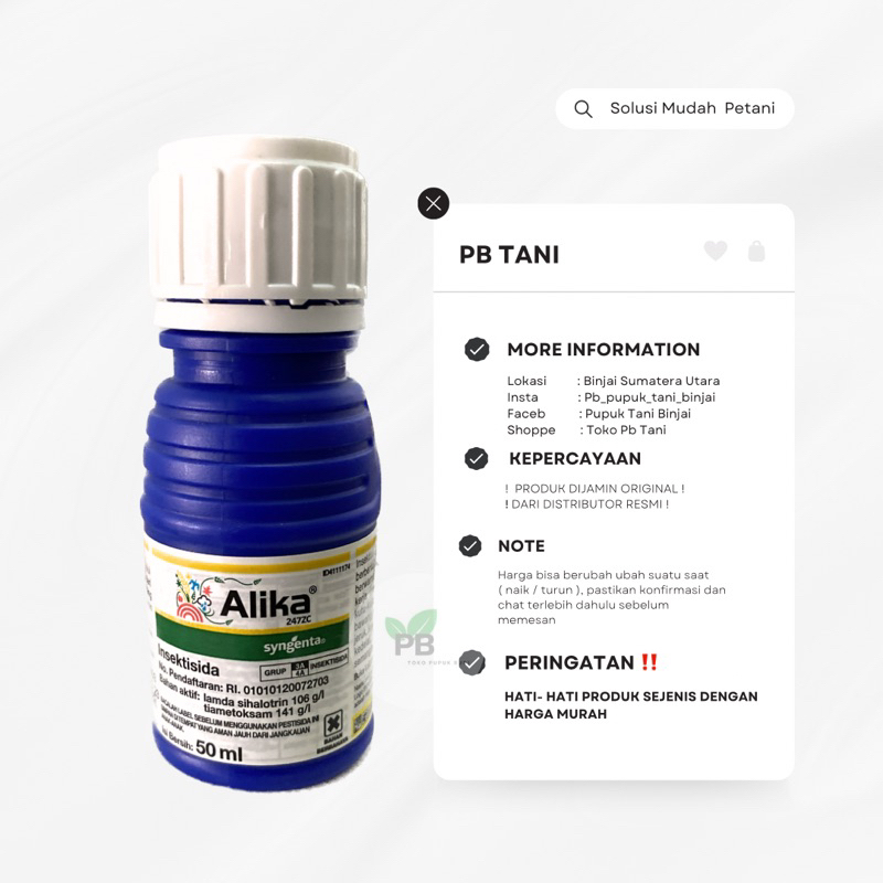 Jual ALIKA 247 ZC 50 ML KEMASAN PABRIK INSEKTISIDA KUTU HAMA | Shopee ...
