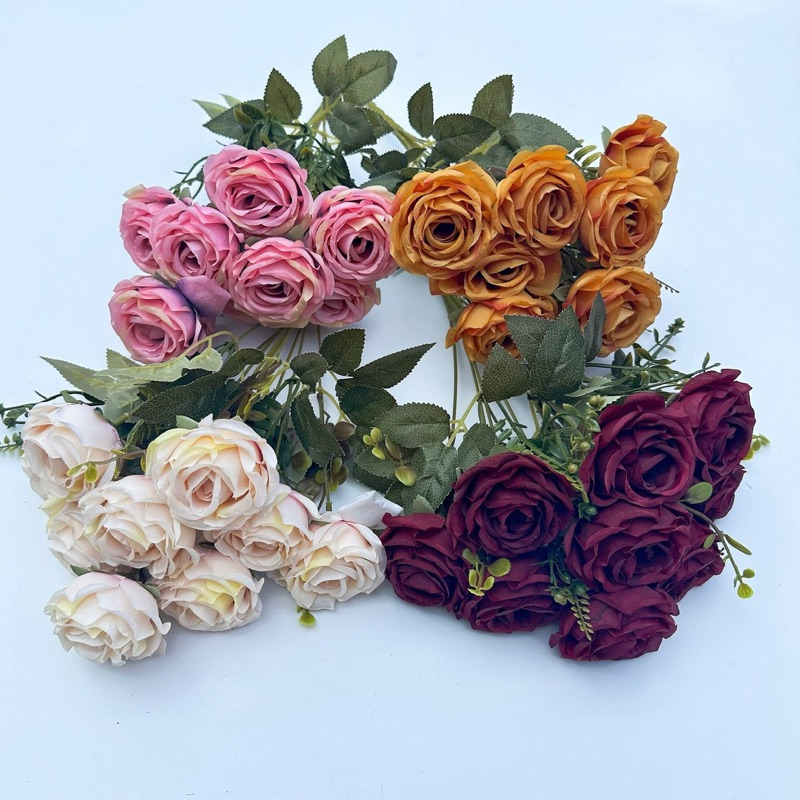 Jual BUNGA MAWAR ARTIFICIAL 9 KUNTUM ROSE ARTIFICIAL FLOWER | Shopee ...