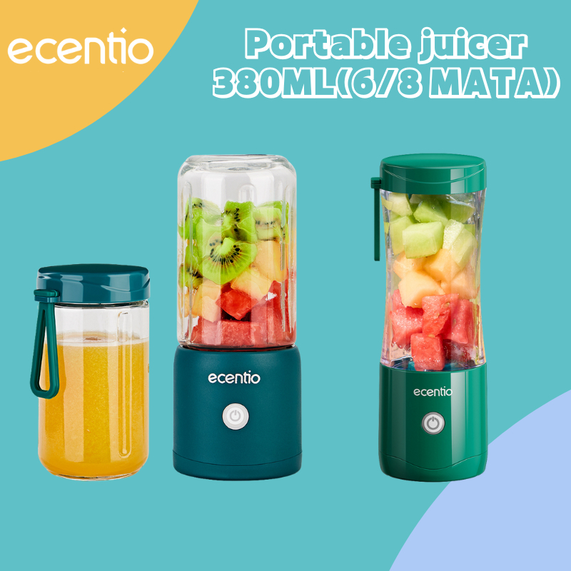 Jual ecentio Blender Mini Portable Juicer Wireless 380ML USB Rechargeable Alat Mpasi Blender Jus ...