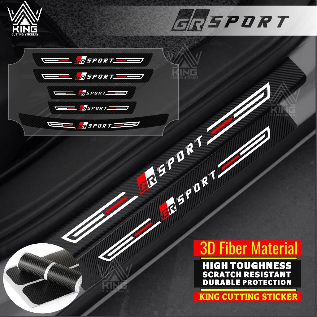Jual 9 Pcs Stiker Pelindung Pijakan Lantai Pintu Mobil GR Sport 3D Door ...