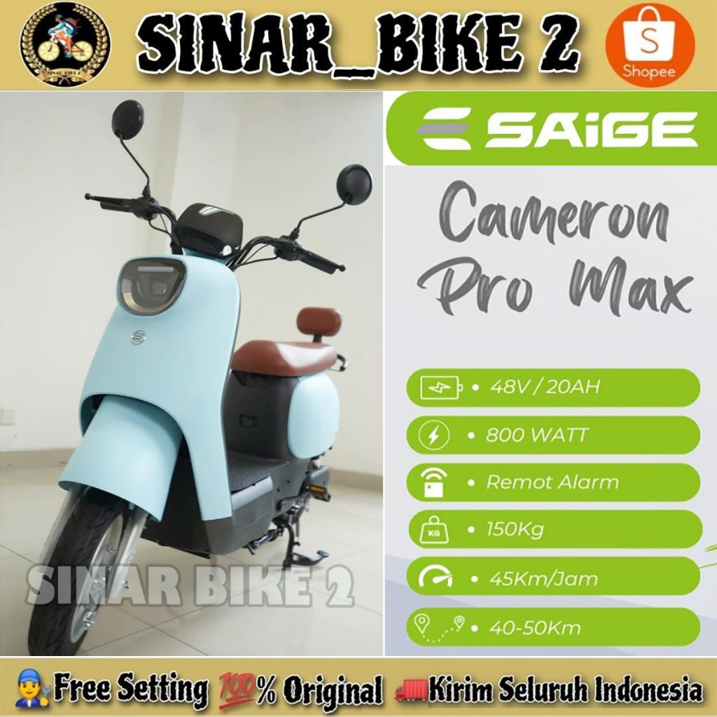 Jual Sepeda Listrik SAIGE CAMERON PRO MAX Electric E Bike 800 Watt ...