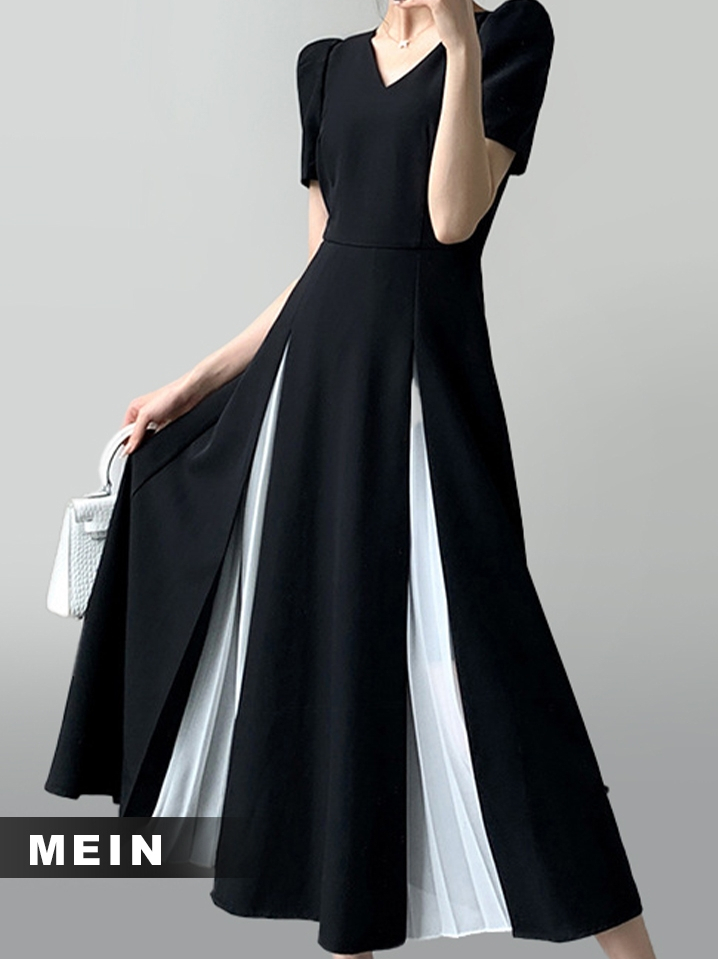 Jual [MEIN] [NEW ARRIVAL] ELEGANT Dress Panjang Wanita Hitam Casual ...