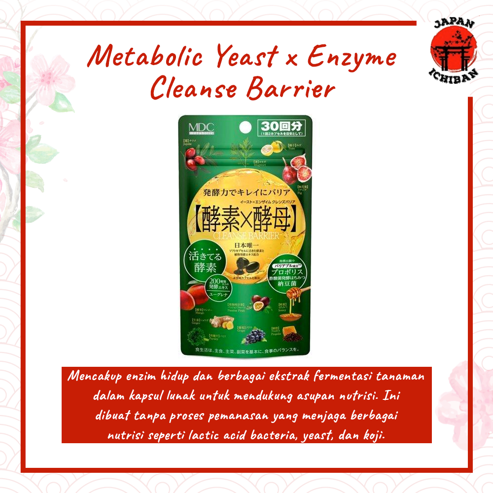 Jual Metabolic Yeast x Enzyme Cleanse Barrier 60 Capsule Original Japan ...