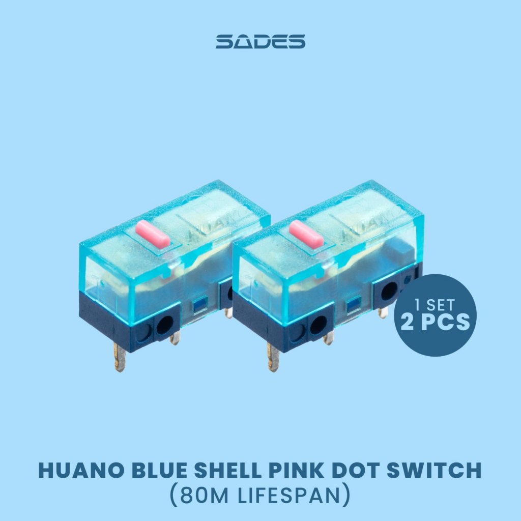 Jual Sades Mouse Switch Huano Blue Shell Pink Dot (80M) | Shopee Indonesia