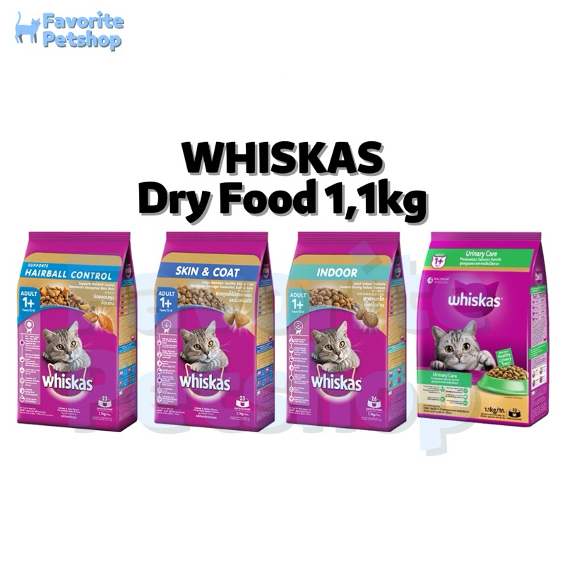 Jual WHISKAS Dry Adult Skin & Coat / Indoor Formula / Urinary Care 1,1 ...
