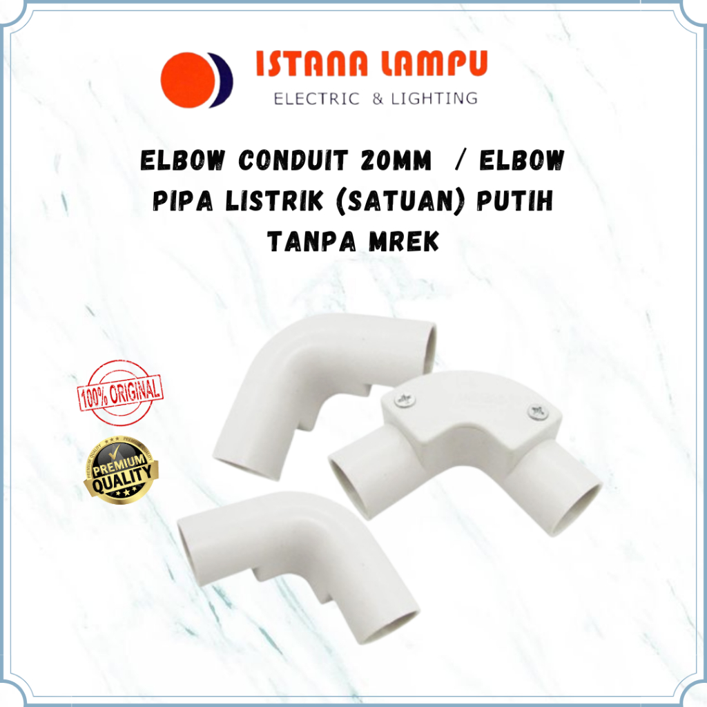 Jual Elbow Conduit 20mm / Elbow Pipa Listrik (SATUAN) PUTIH tanpa mrek ...