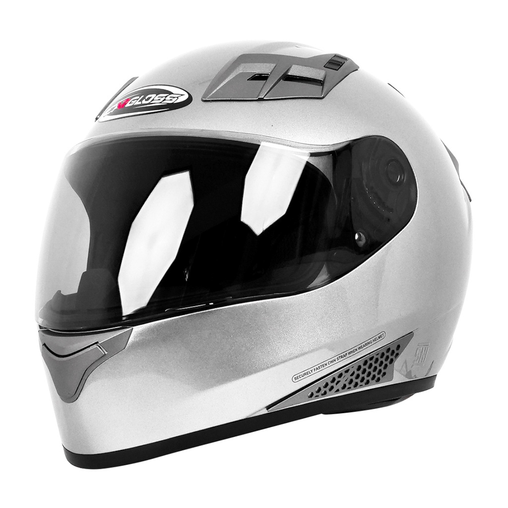 Jual Cargloss NS1 Helm Full Face Silver Met 8 | Shopee Indonesia