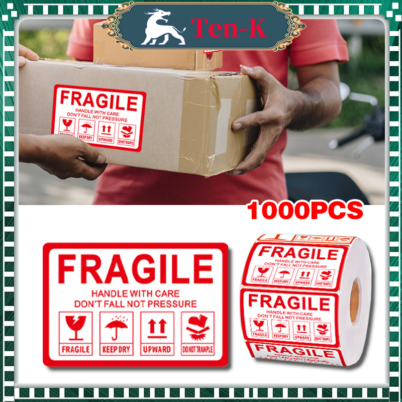 Jual 1000 PCS Sticker 1 Roll Sticker Label Fragile Handle With Care Don ...