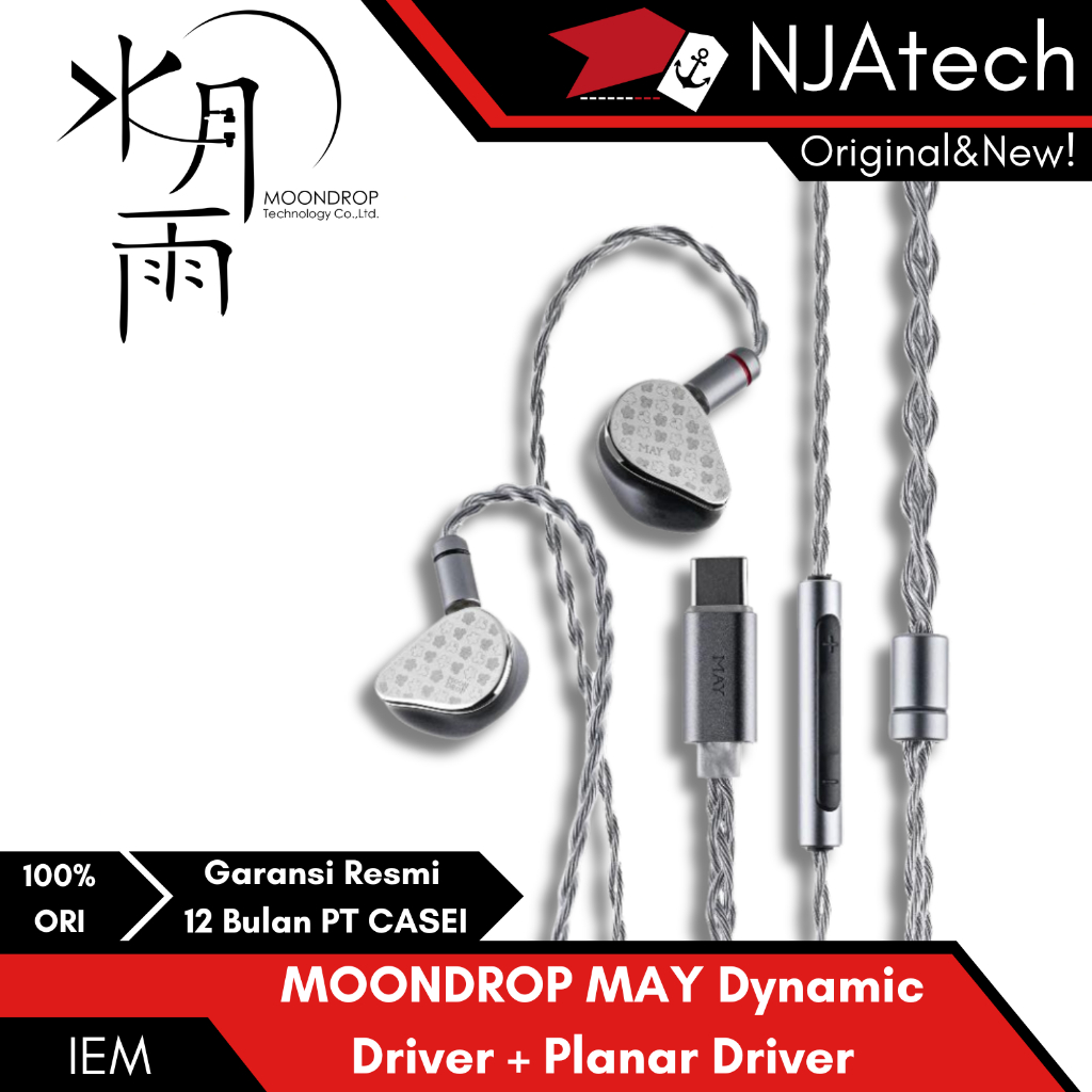 Jual Moondrop May Dynamic + Planar Driver With DSP Type C Plug & Mic ...