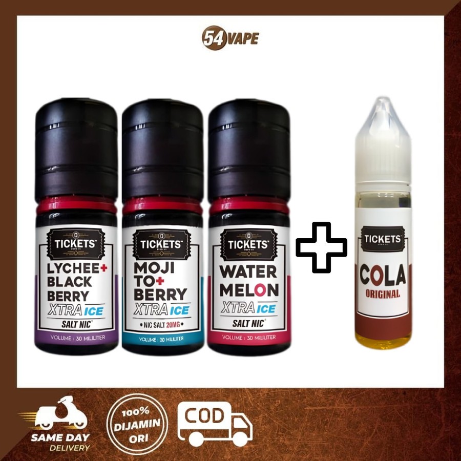 Jual Bundles Tickets Xtra Ice Salt 30ml + Tickets Cola 15ml | Shopee ...