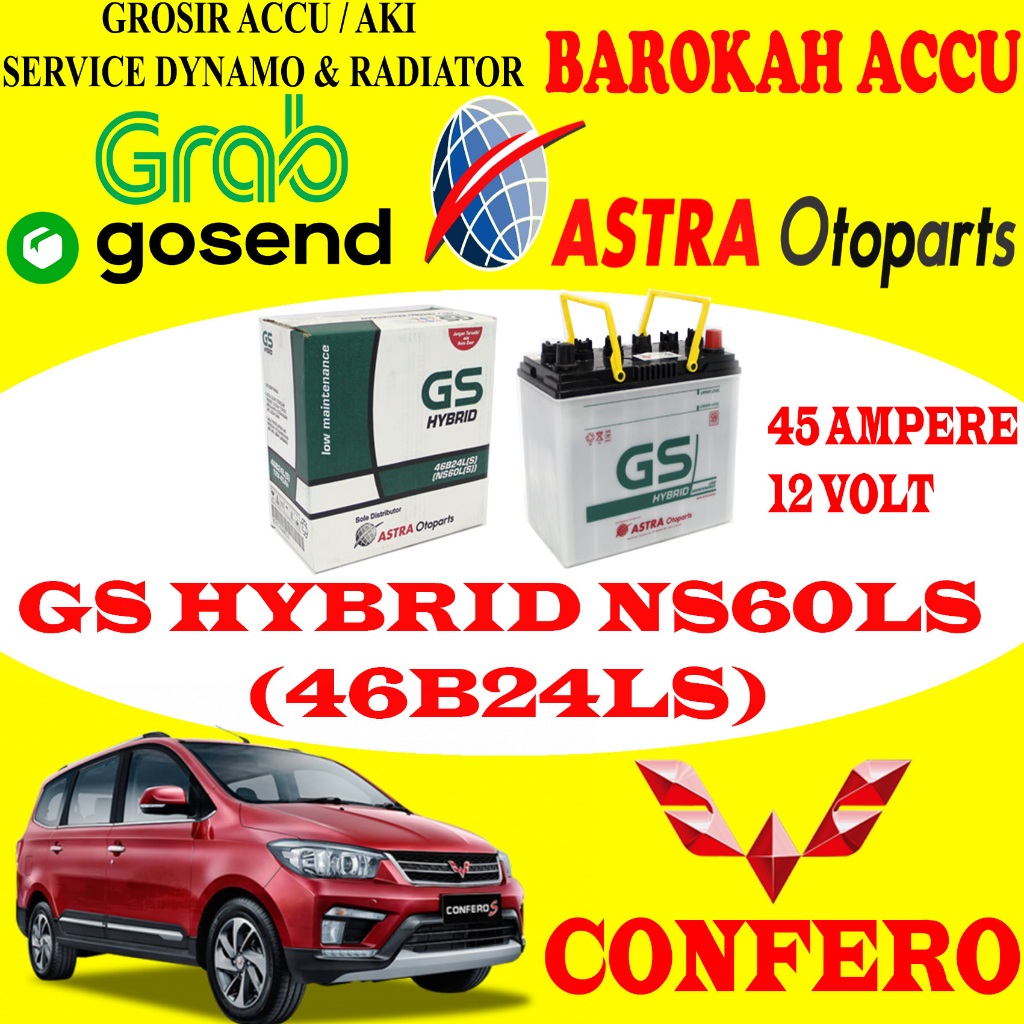 Jual AKI MOBIL WULING CONFERO GS HYBRID NS60LS / 46B24LS , 45 AH ASTRA OTOPARTS | Shopee Indonesia