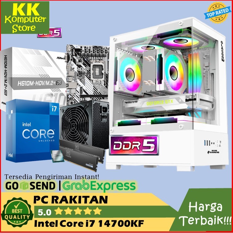 Jual Pc Rakitan Intel Core i7 14700K | Ram DDR 5 5600Mhz [ Pc Gaming Design Editing Core i7 ...