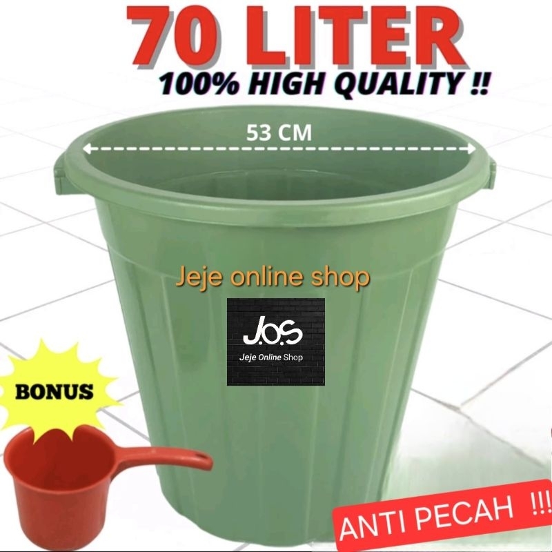 Jual EMBER PLASTIK 70 LITER TUTUP EMBER + GAYUNG / GENTONG BAK MANDI ...