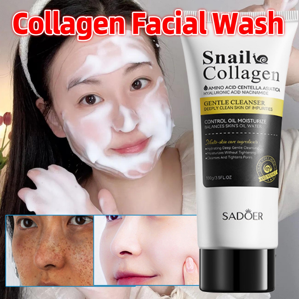 Jual Snail collagen facial wash Pemutih Penghilang Flek Hitam Pembersih ...