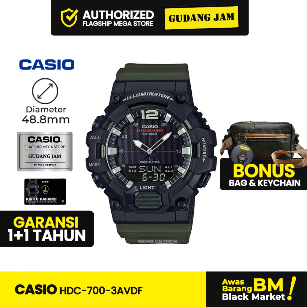 Jual Jam Tangan Casio HDC-700-3AVDF HDC-700-3A HDC-700 HDC700 HDC 700 | Shopee Indonesia