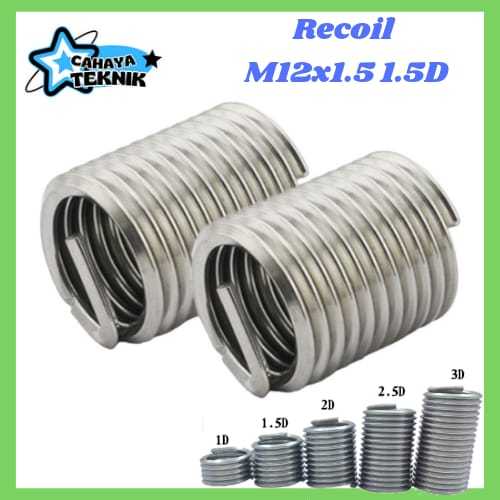 Jual Recoil M12 × 1.75 1.5D Recoil Verbos Drat slek Dol Helicoil recoil ...