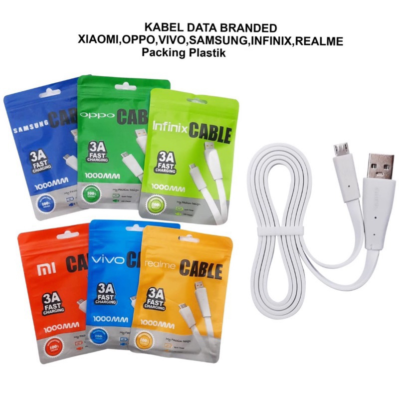 Jual KABEL DATA BRANDED KABEL GEPENG MICRO | Shopee Indonesia