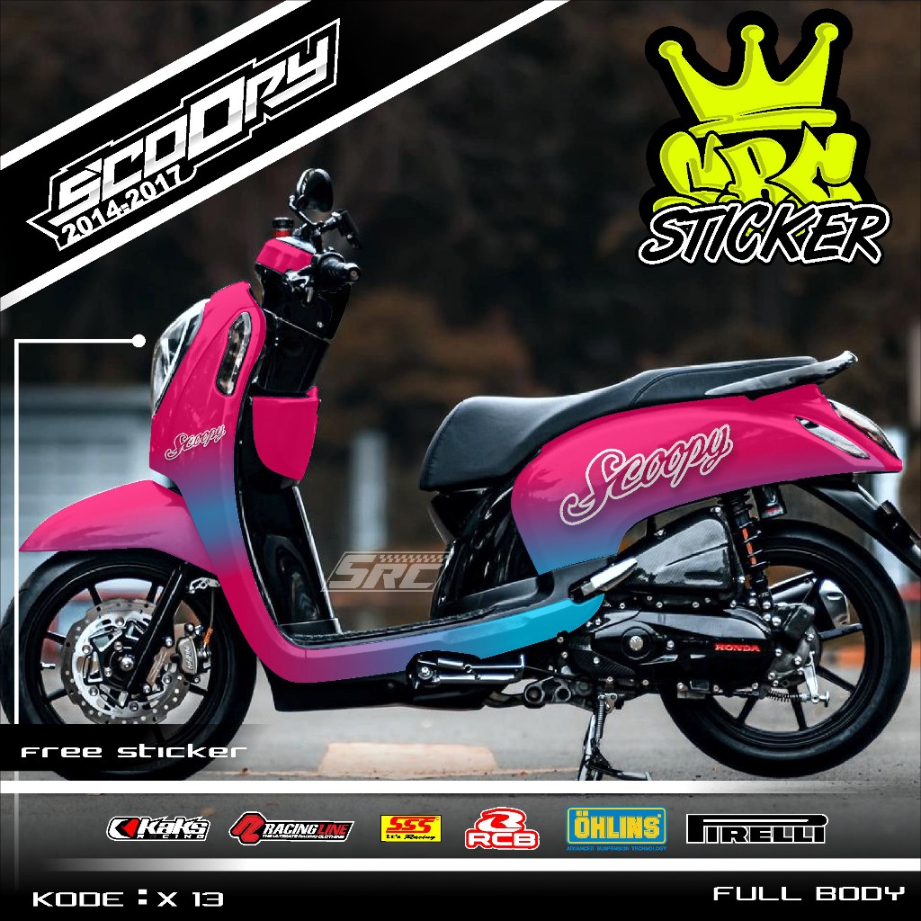Jual COD Sticker Decal Full Body Motor Honda Scoopy Fi Lama 2014 2015 2016 2017 Decal Sticker ...