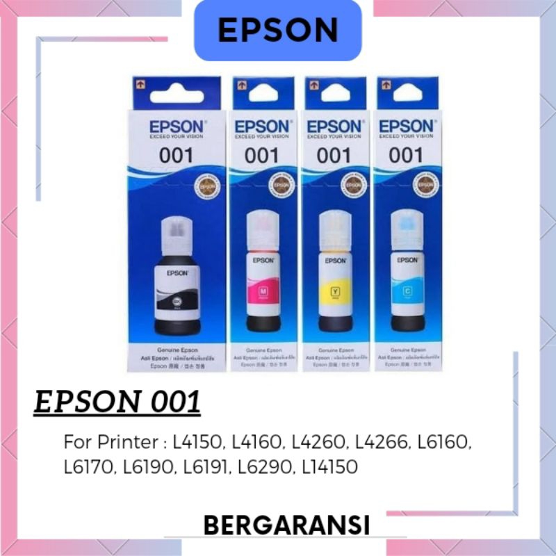 Jual Tinta Epson 001 Original For Printer Epson L6170 L6190 L6260 L6270 L6290 L14150 - Varian ...