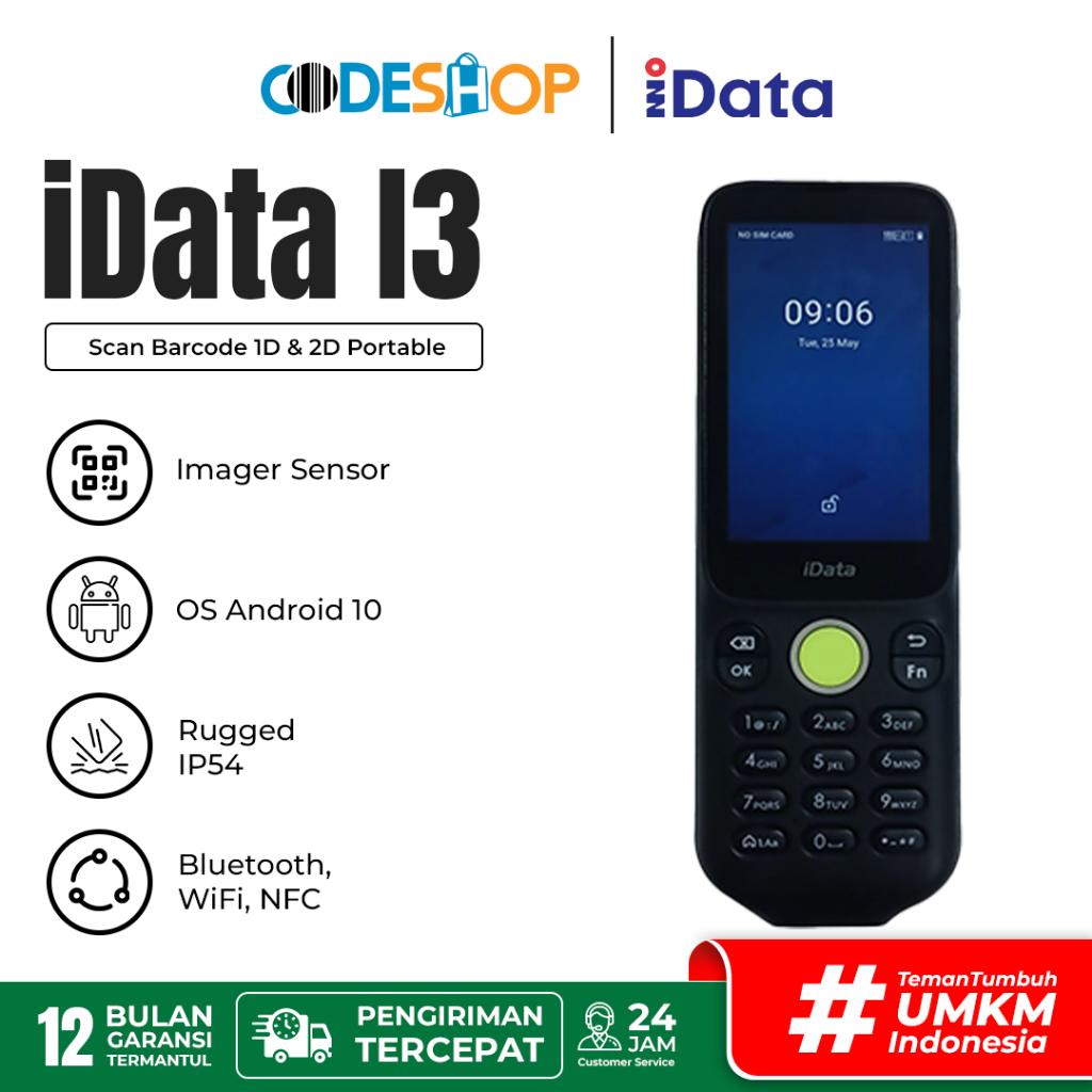 Jual Mobile Scanner Barcode PDT Android iData i3 Scan 2 Dimensi | Shopee Indonesia