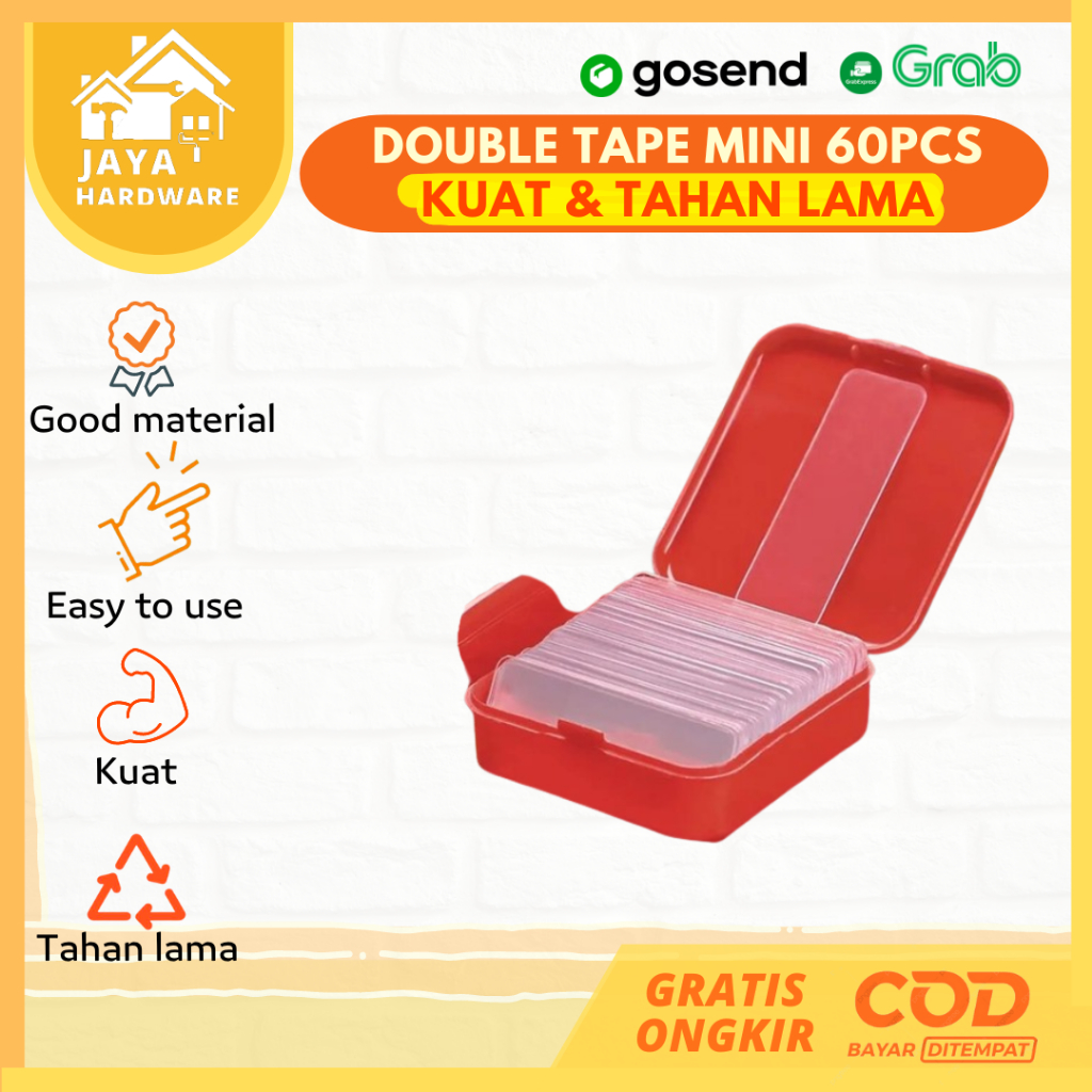 Jual Lem Double Tape Mini Isi 60 Pcs Box Transparan Bening 2 Sisi | Lem ...