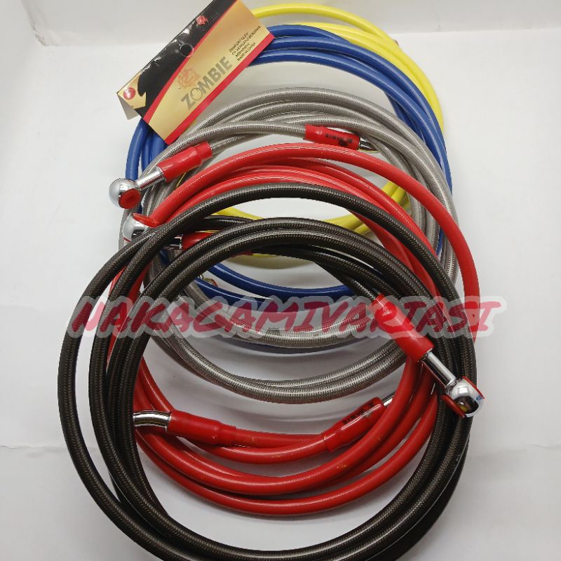 Jual Kabel Selang Rem Belakang Karbon isi Serat Ukuran 215 cm motor ...