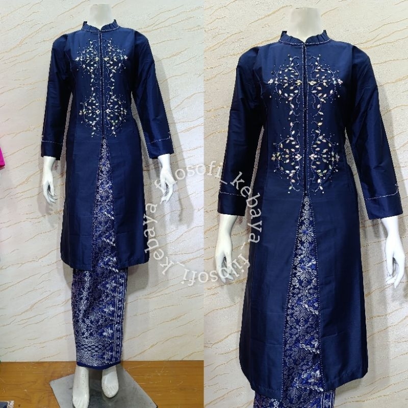 Jual FK- Setelan kebaya kurung taffeta mix payet dada terbaru // set baju kurung taffeta malayu ...